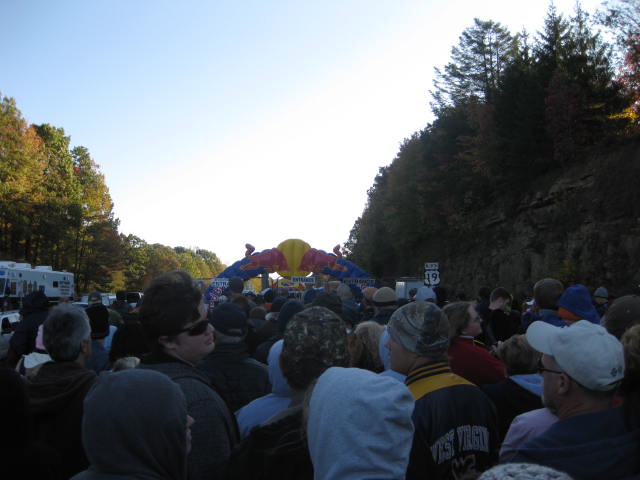 Bridge Day 2011- The Crowd Waiting To Go Out Onto The New River Gorge ...